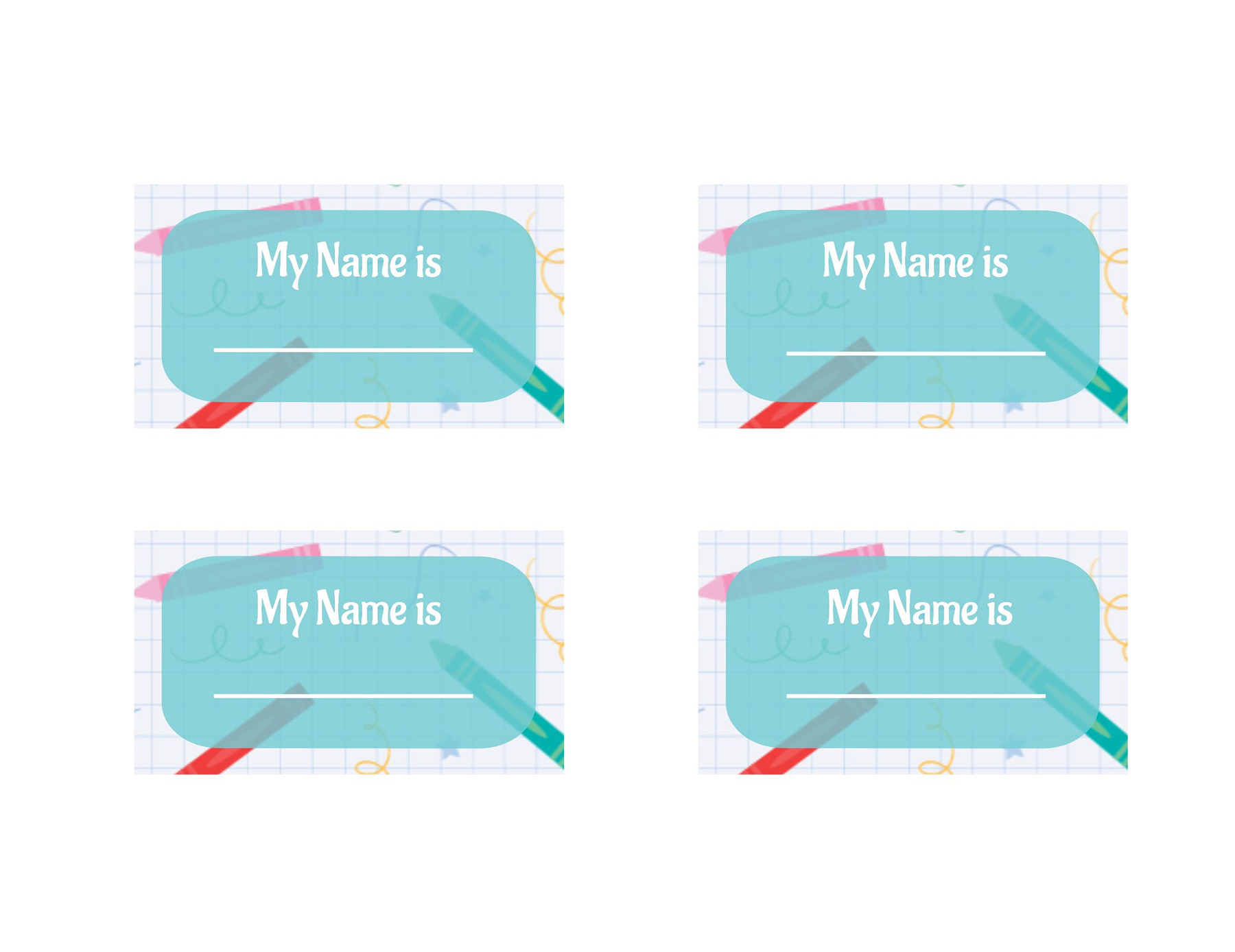 20 Free Name Tag Templates for Kids