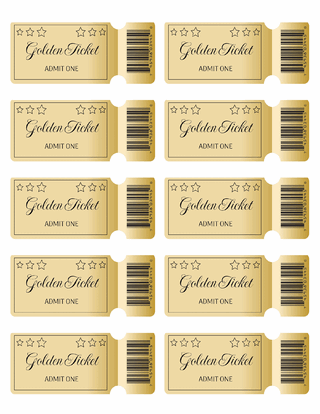 Free Editable Golden Ticket Templates