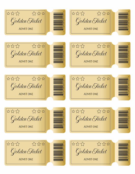 Free Editable Golden Ticket Templates
