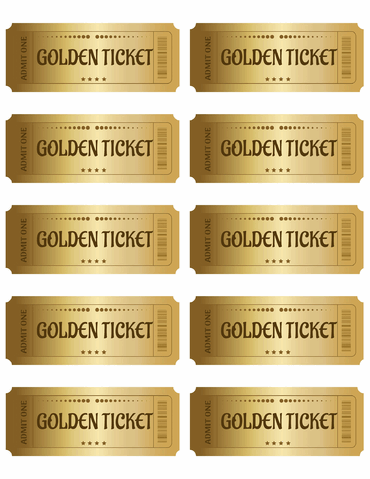Free Editable Golden Ticket Templates