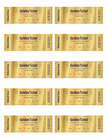 Free Editable Golden Ticket Templates