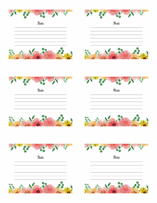 Free Printable Note Cards Templates