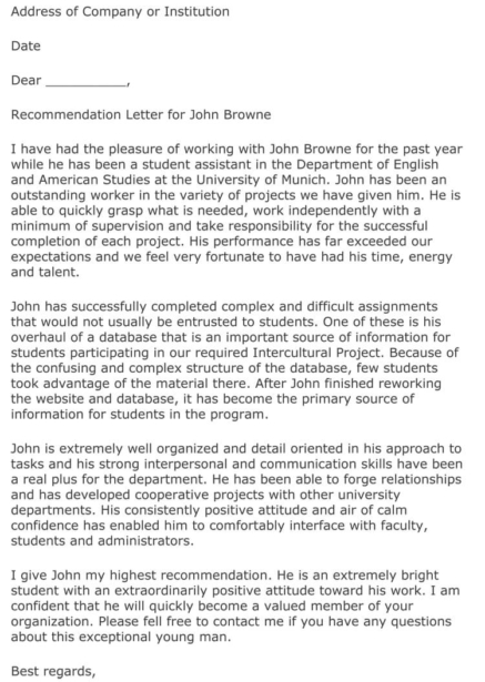 22 Best Academic Recommendation Letter Samples