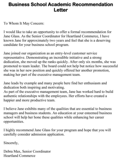 22 Best Academic Recommendation Letter Samples