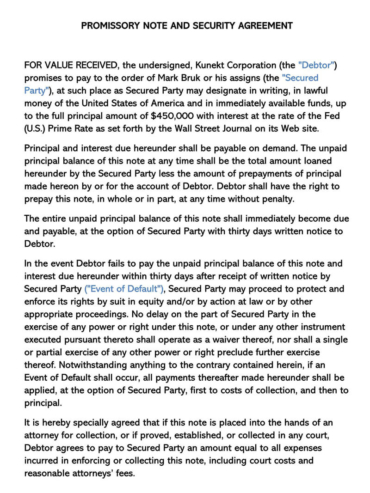 Free Secured Promissory Note Templates - Word - PDF