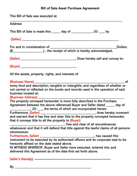 Business Bill of Sale Forms (Guide+ Samples)