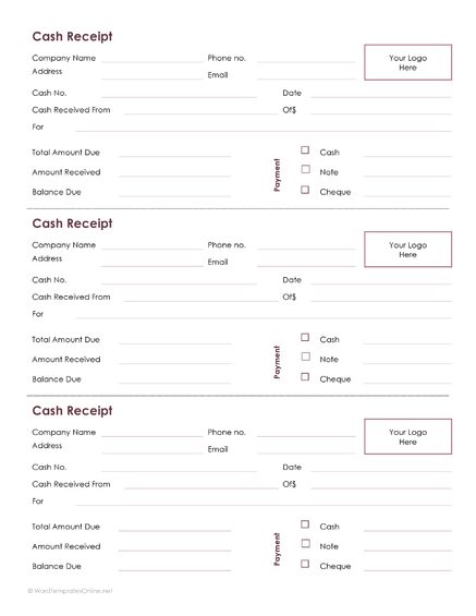21 Free Cash Receipt Templates (Word, Excel and PDF)