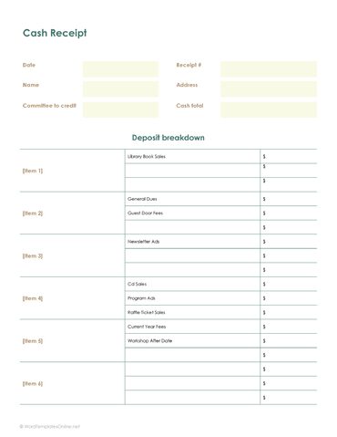 21 Free Cash Receipt Templates (Word, Excel and PDF)