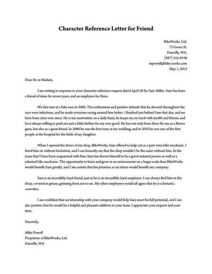 40 Sample Character Reference Letters (Court, Immigration)