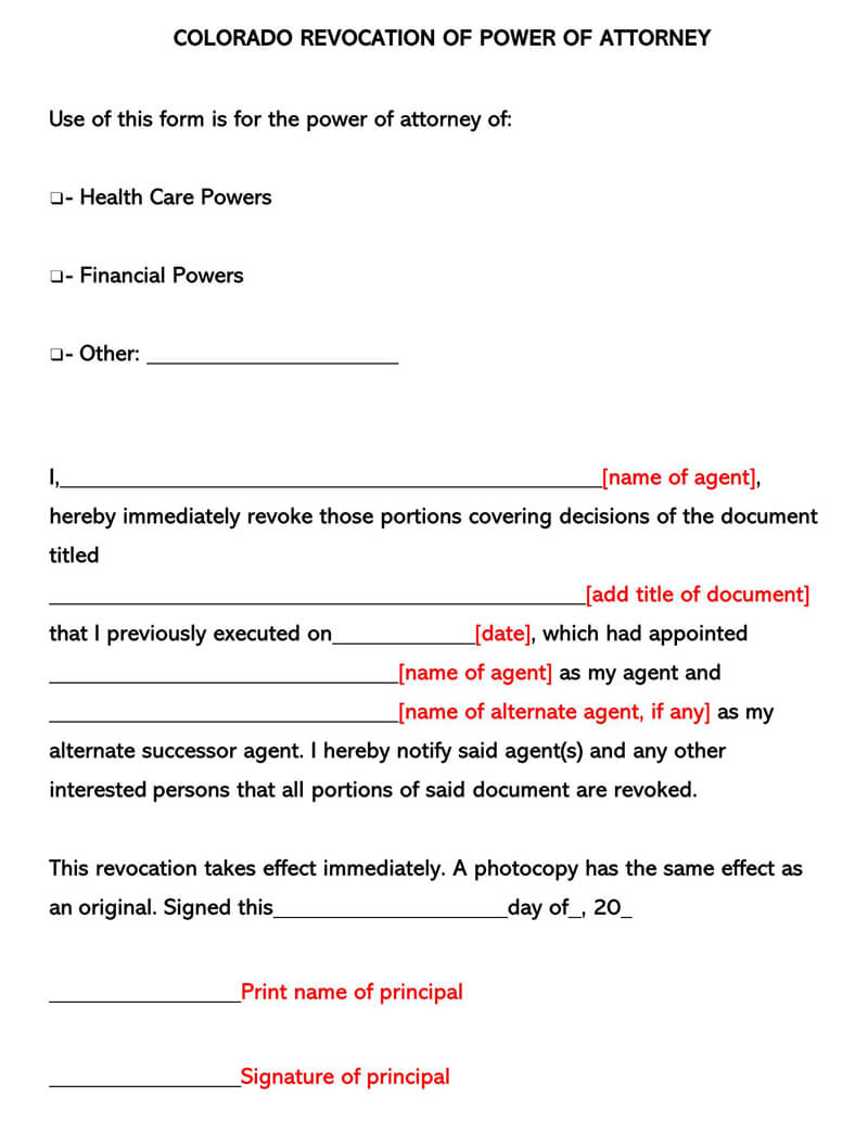 Free Power of Attorney Revocation Forms (by State) - Word|PDF