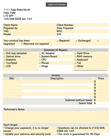 14 Free Mechanic Receipt Templates (Service, Repair)