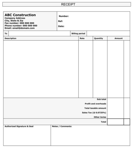 18+ FREE Contractor Receipt Templates (Word | PDF)
