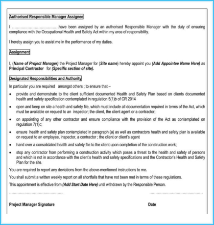 Sample Contractor Appointment Letters