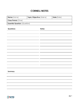 64 Free Cornell Note Templates (Note Taking Explained)