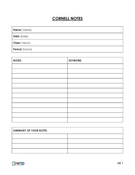64 Free Cornell Note Templates Note Taking Explained