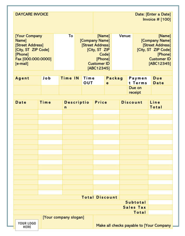 Free Daycare Receipt Templates (What to Include) - Word | PDF
