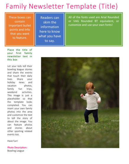 7 Amazing Family Newsletter Templates (Word - PDF)