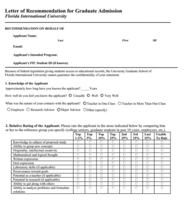 Letter of Recommendation Examples for Graduate School