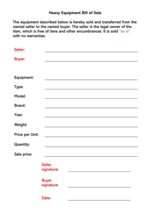 Free Equipment Bill of Sale Forms (How to Sell) - Word | PDF