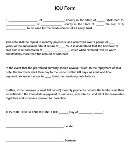 35+ Free IOU (I Owe You) & Debt Acknowledgment Forms