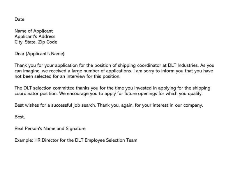 Job Candidate Rejection Letter (36+ Sample Letters & Templates) Job Candidate Rejection Letter (36+ Sample Letters & Templates)