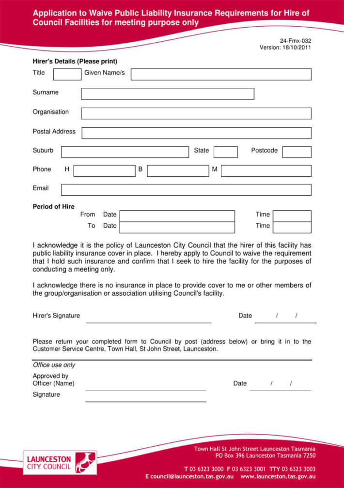 Free Release of Liability Forms (Hold Harmless) | PDF - Word