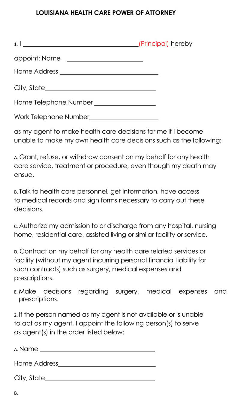 Free Medical Power of Attorney Forms (by State) - Word|PDF
