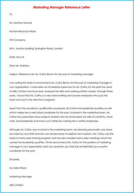 19 Outstanding Examples of Reference Letter from Manager