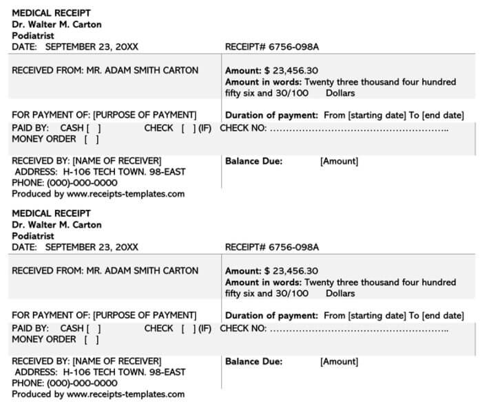 28 Free Medical Receipt (Bill) Templates - Word, PDF