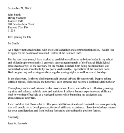 Part-Time Job Cover Letters (22 Free Templates)