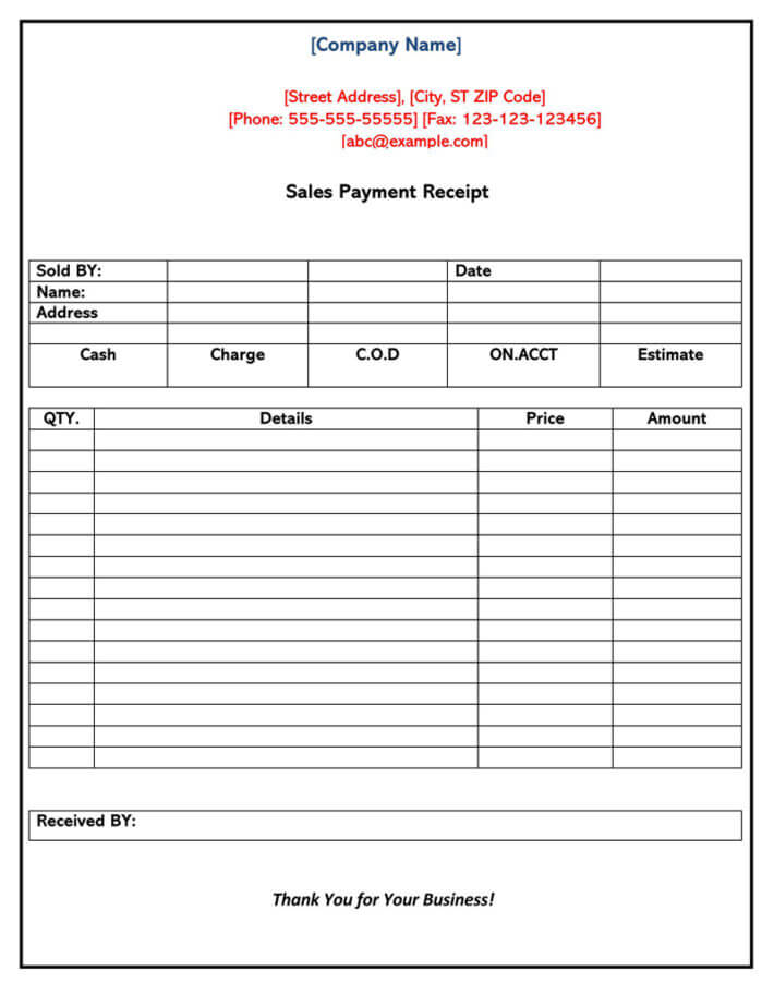 38 Free Payment Receipt Templates (Excel | Word | PDF)
