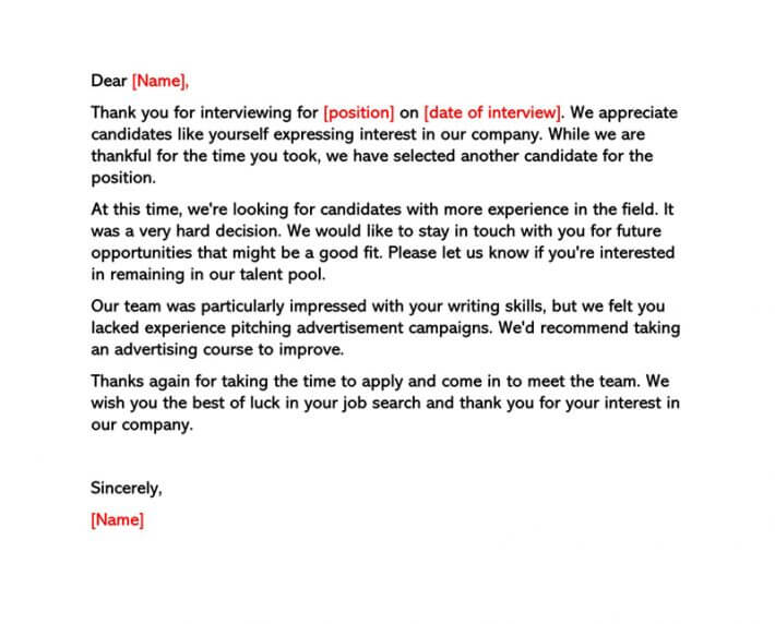 30 Best Polite Job Rejection Letter Samples (Guidelines)