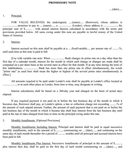 38 Free Promissory Note Templates & Forms