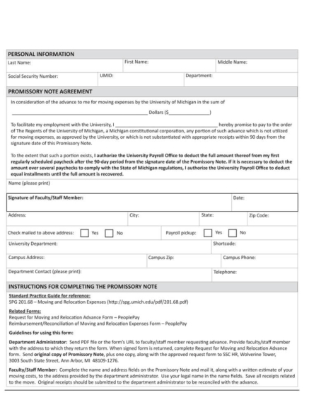 38 Free Promissory Note Templates & Forms