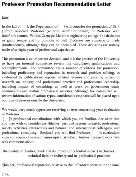 Promotion Recommendation Letter [20 Best Samples]