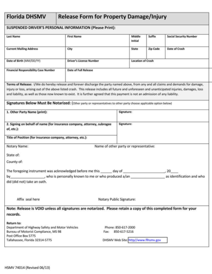 Free Release of Liability Forms (Hold Harmless) | PDF - Word