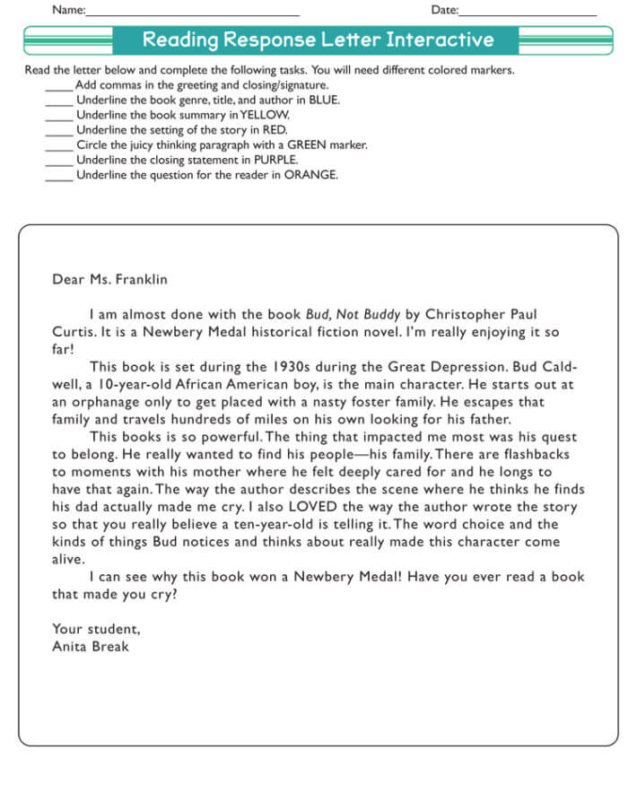 14 Free Reading Response Worksheet Templates (Word, PDF)