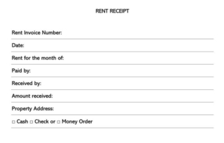 52 Free Rent Receipt Templates - Printable - Excel, Word