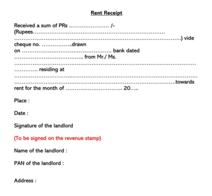 52 Free Rent Receipt Templates - Printable - Excel, Word