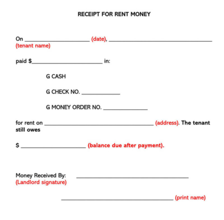 52 Free Rent Receipt Templates - Printable - Excel, Word