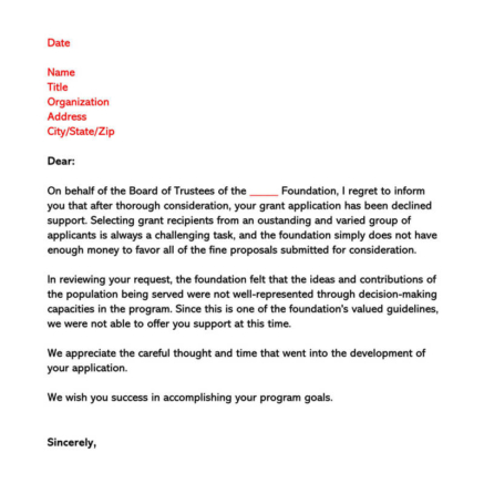 Free Grant Rejection Letter Templates (Guide & Tips)