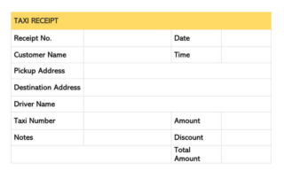 Free Blank Taxi (Cab) Receipt Templates (Word | PDF)