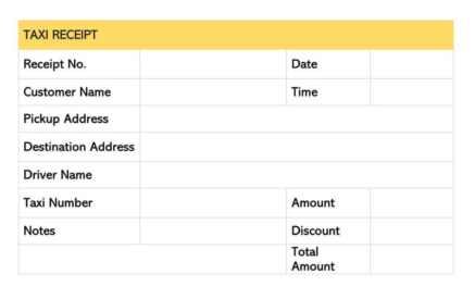 Free Blank Taxi (Cab) Receipt Templates (Word | PDF)