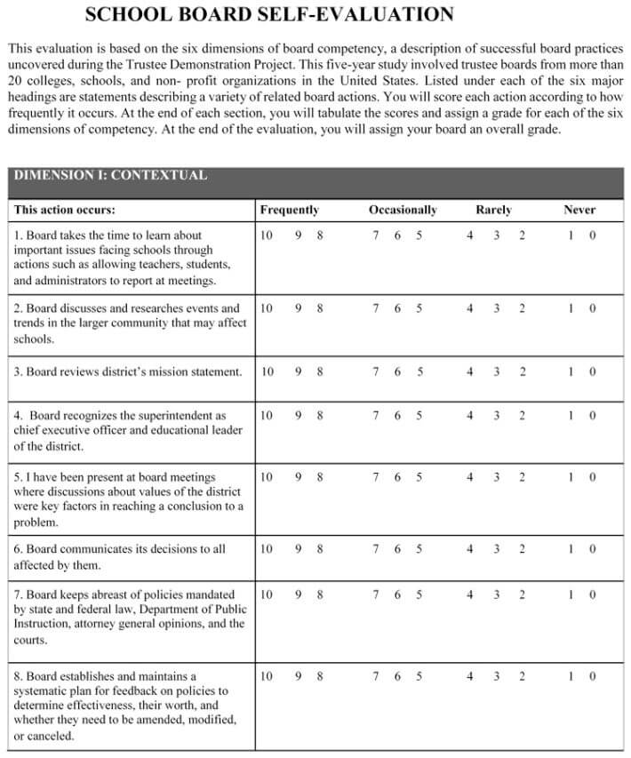 22 Self Evaluation / Assessment Examples, Questions & Forms