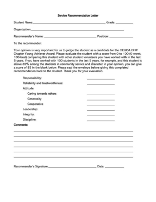 Business (Service) Recommendation Letter Samples