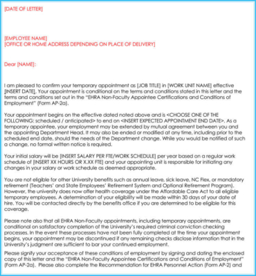 Temporary Appointment Letter Samples (Writing Tips)