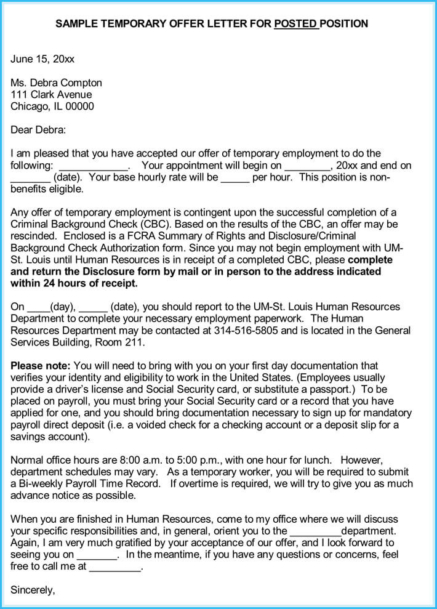 Temporary Appointment Letter Samples (Writing Tips)