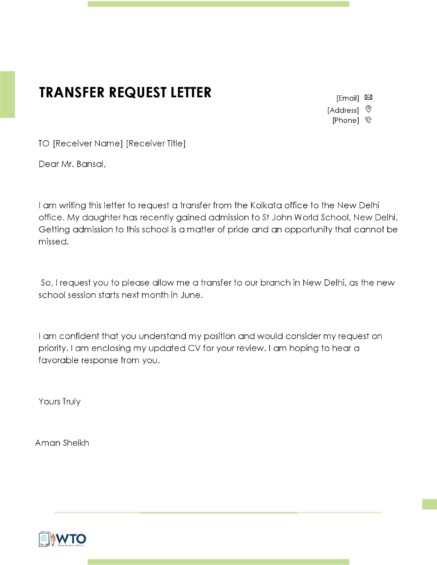 20+ Transfer Request Letter Samples (Word, PDF)