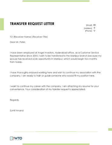 20+ Transfer Request Letter Samples (Word, PDF)