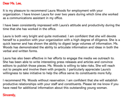 40 Good Examples of Employment Recommendation Letters